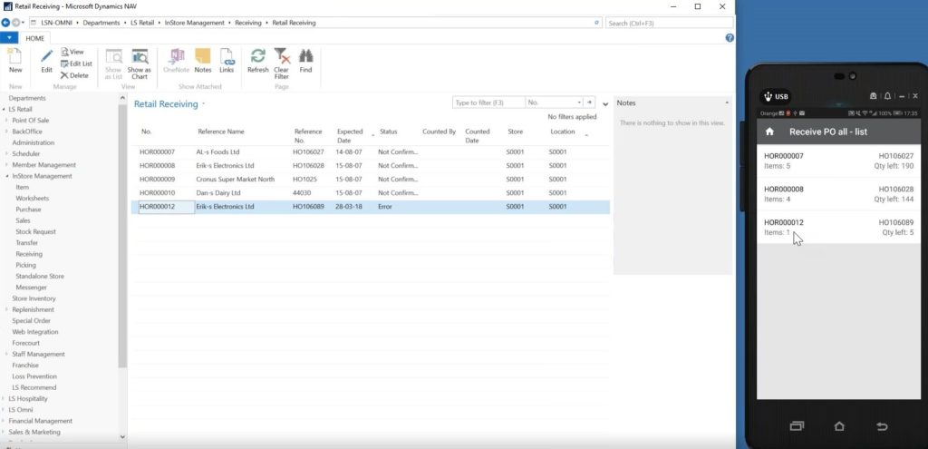 Create a PO and Receive with LS Mobile Inventory App | Navisiontech, Inc