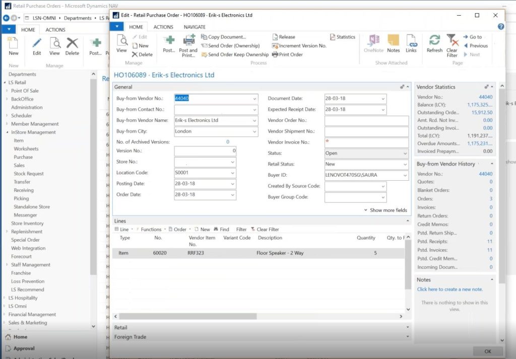 Create a PO and Receive with LS Mobile Inventory App | Navisiontech, Inc