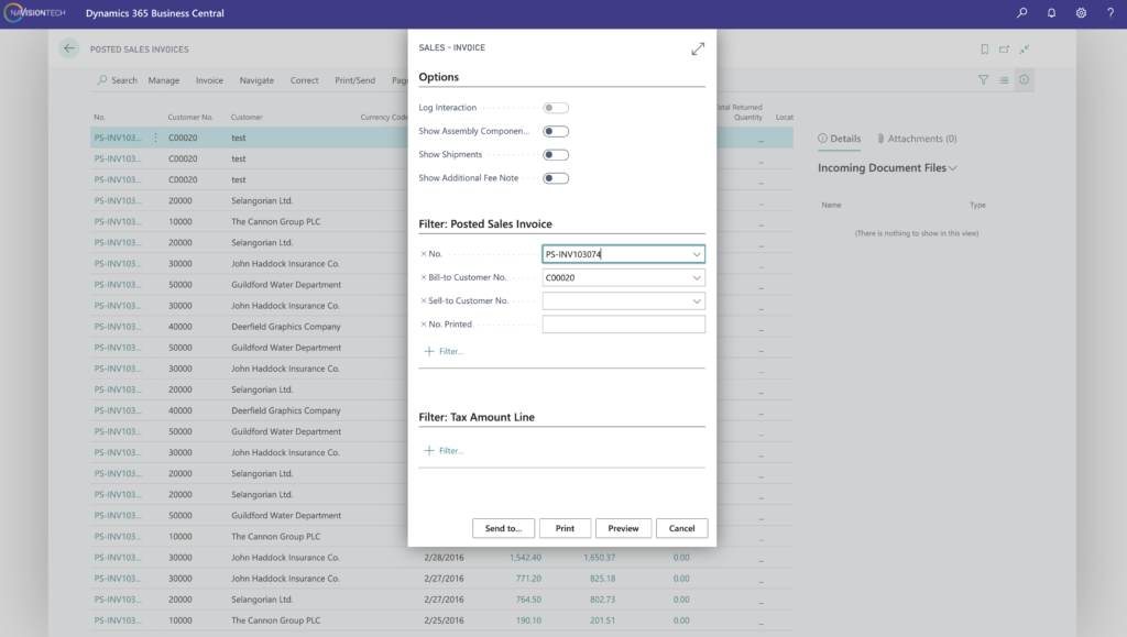 How To Print All Invoices For A Customer Navisiontech Inc