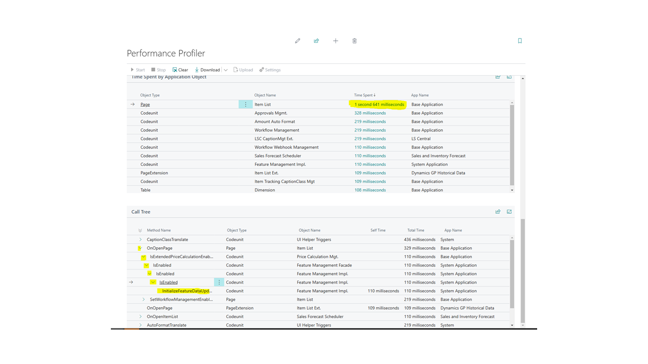 Performance Profiler in Business Central | Navisiontech, Inc